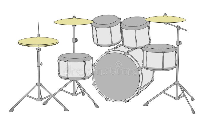 Illustration of drum set stock illustration. Illustration of cartoon ...