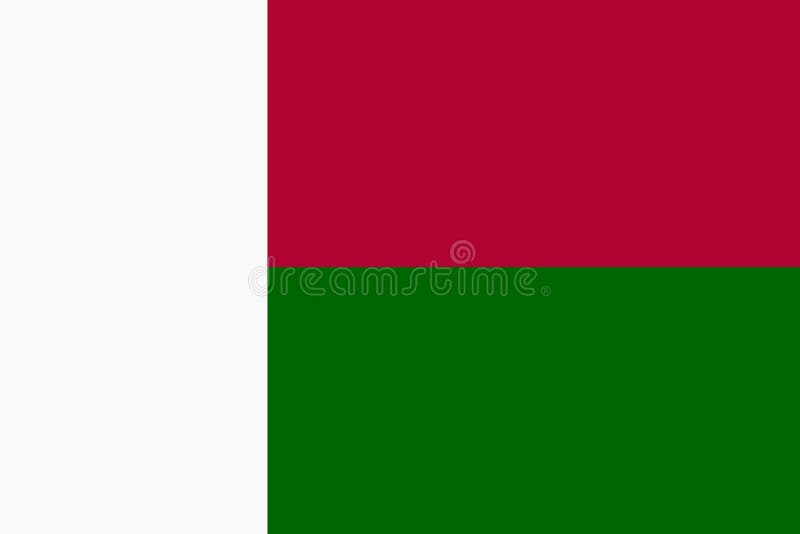 Illustration Du Drapeau Malgache Blanc Rouge Illustration Stock ...