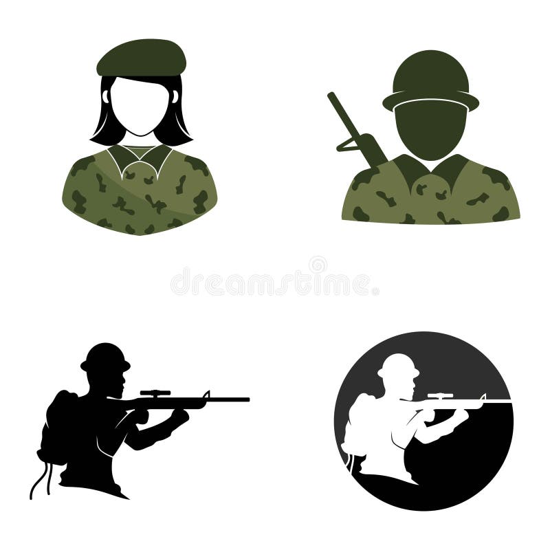 Illustration Du Logo Vectoriel De La Silhouette Militaire Illustration ...