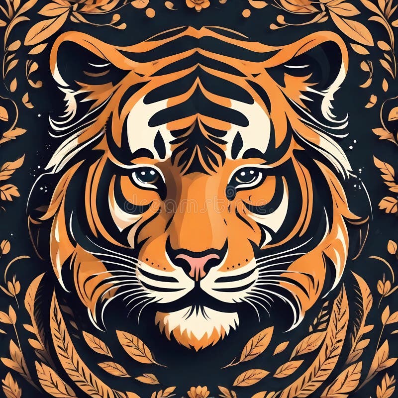 Illustration Du Tiroir Vectoriel. Logo Tiger. Illustration Stock - Illustration du retrait, tête ...