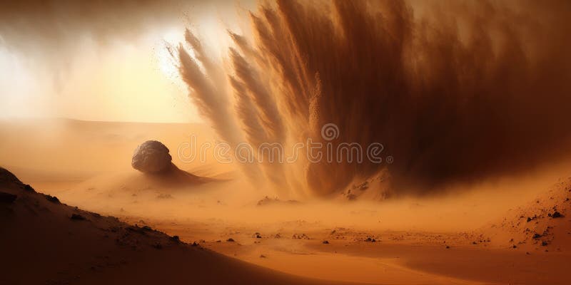 A Dust Storm on Planet Mars Stock Illustration - Illustration of storm ...