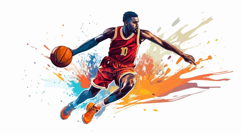 Dynamic Basketball Player in Action Illustration Stock Vector ...