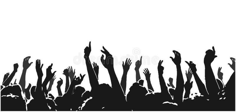 Illustration of Dynamic, Cheering Crowd at Concert, Event Stock Vector ...
