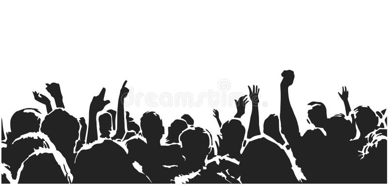 Illustration of Dynamic, Cheering Crowd at Concert, Event Stock Vector ...