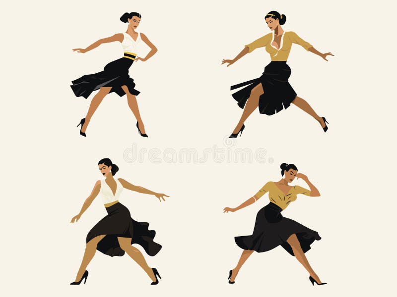 Illustration of Dynamic Dancer in Rhythmic Motion Stock Vector ...