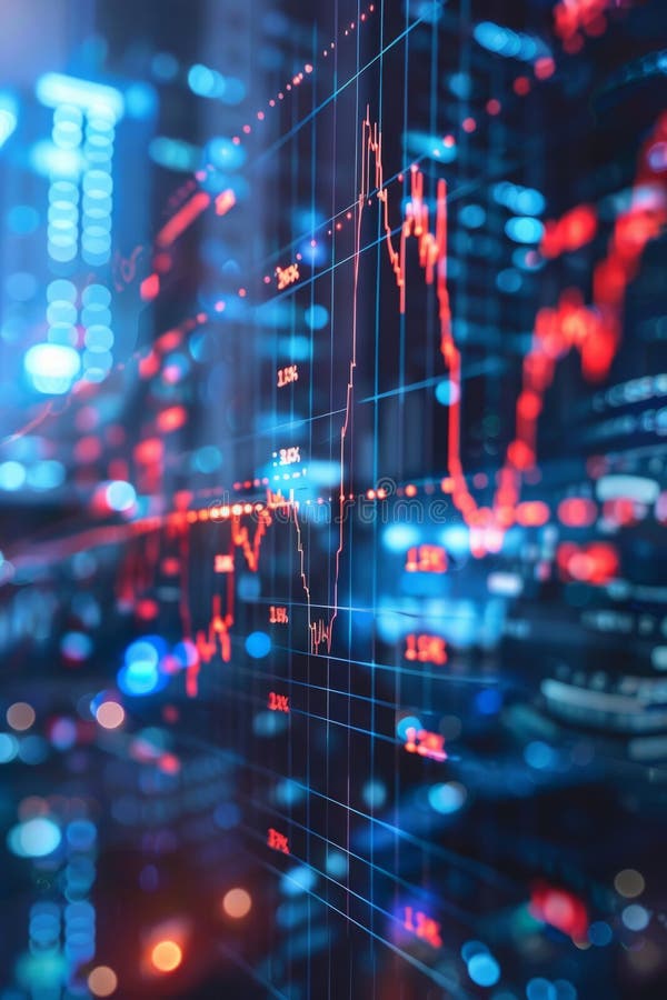 Illustration of a Dynamic Financial Growth Chart Rising in a Corporate ...