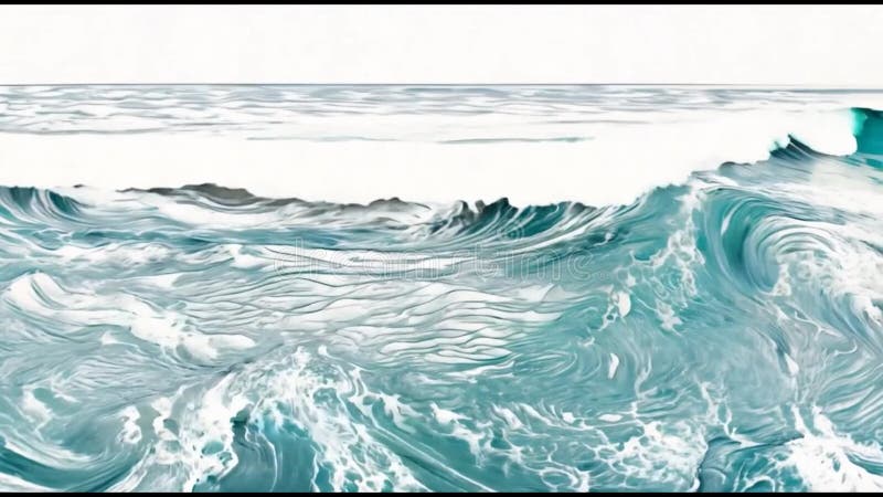 Illustration of Dynamic Ocean Waves Capturing the Essence of Adventure ...