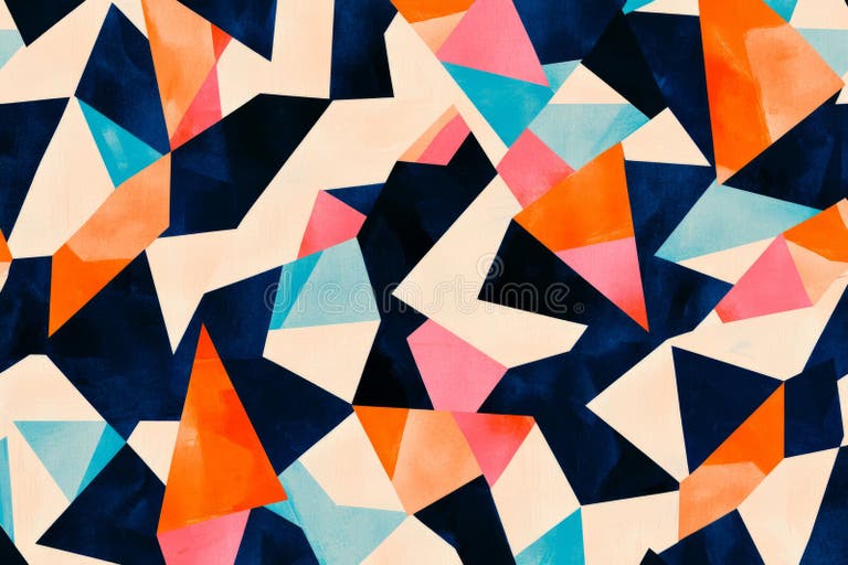 Illustration of a Dynamic Pattern with Overlapping Triangles in Shades ...
