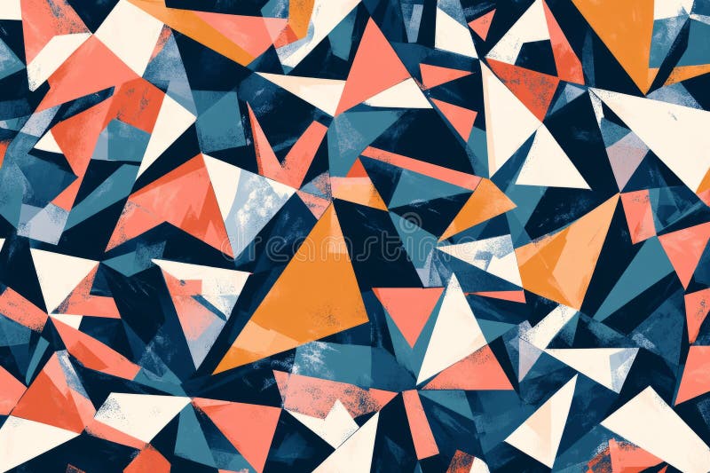 Illustration of a Dynamic Pattern with Overlapping Triangles in Shades ...