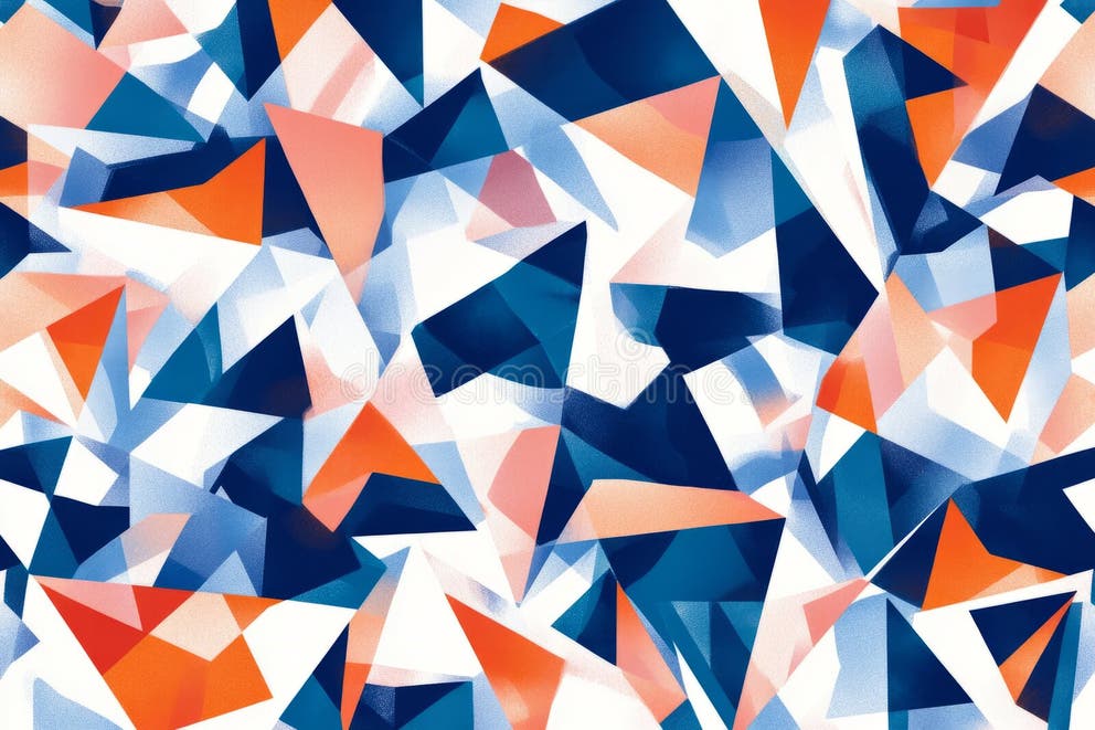 Illustration of a Dynamic Pattern with Overlapping Triangles in Shades ...