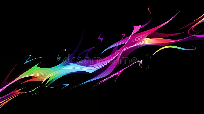 Illustration of a Dynamic Rainbow Ribbon Flow Creating a Vivid and ...