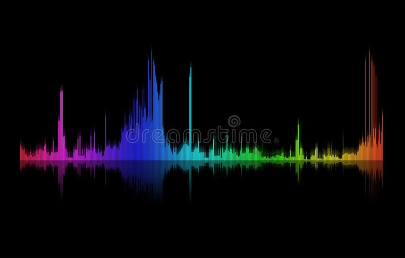Illustration of Dynamic Sound Wave on Black Background Stock ...