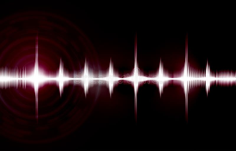 Illustration of Dynamic Sound Wave on Black Background Stock Photo ...
