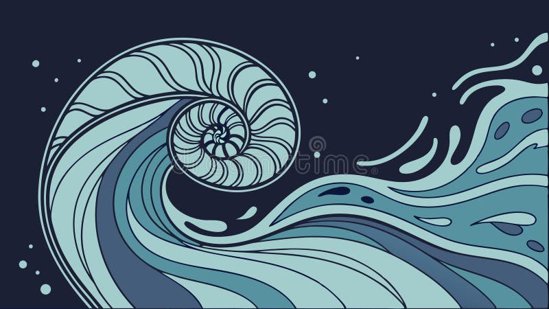 Dynamic Spiral Wave Abstract Motion Energy Swirling Sea Vector Design ...