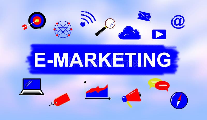 Concept of e-marketing stock illustration. Illustration of ...