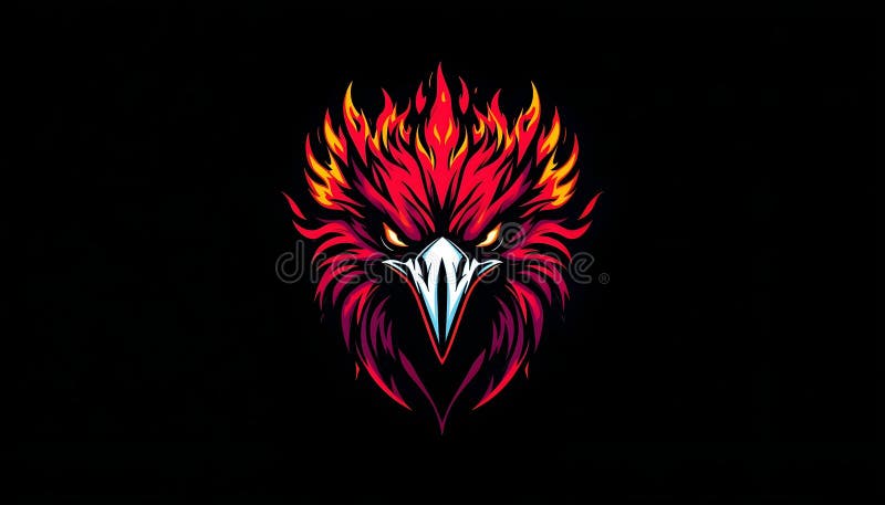 An Illustration of a Eagle Head Esports Logo with Fire and Flames Stock ...