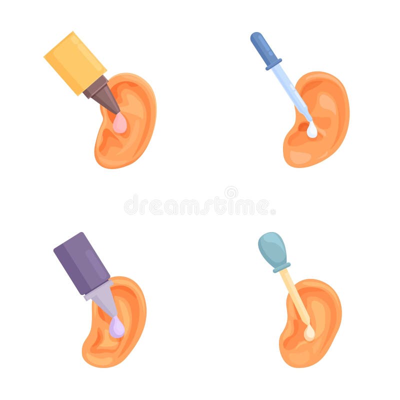 Ear Cleaning Tools Set Isolated on White Stock Vector - Illustration of ...