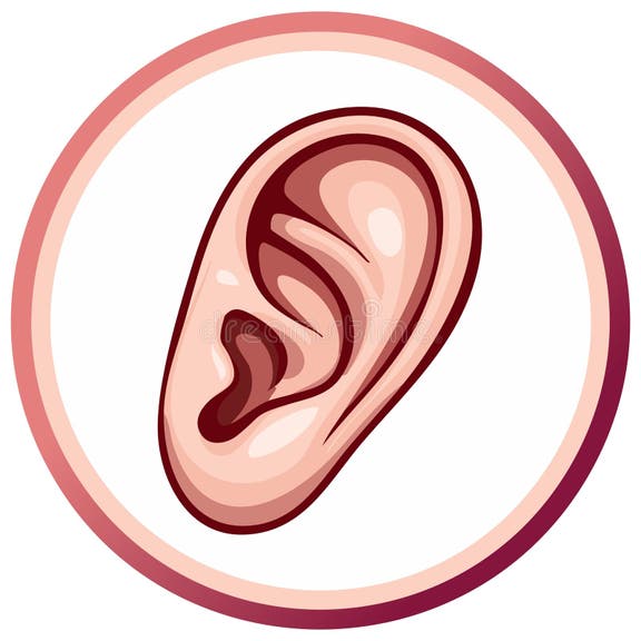Illustration of an Ear Surrounded by a Ring Symbolizing Hearing and ...