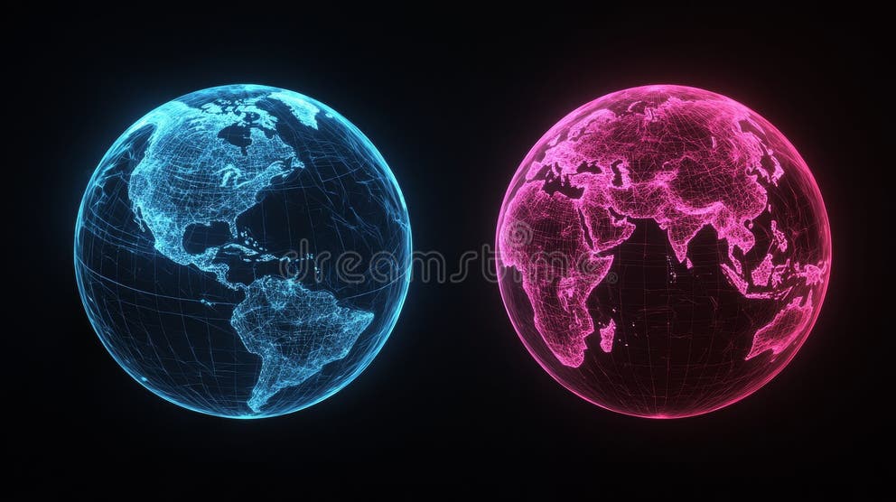 An Illustration of the Earth with Data Streams, Depicting Global Data ...