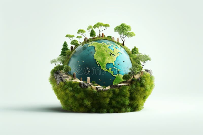 Illustration of Earth Day Concept on White Background World Enviro ...