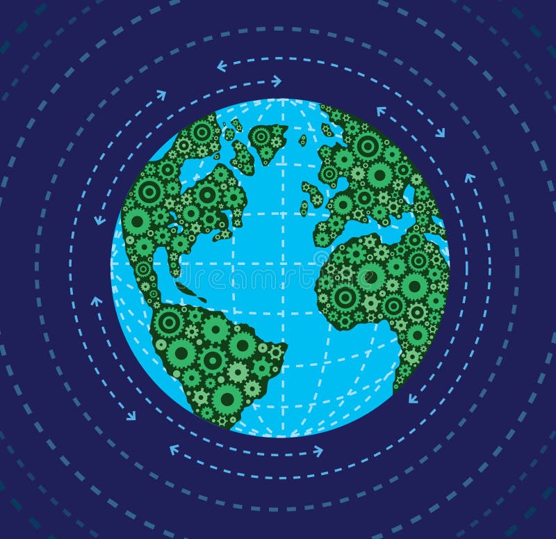 Earth and Gears stock vector. Illustration of earth, concept - 30263849