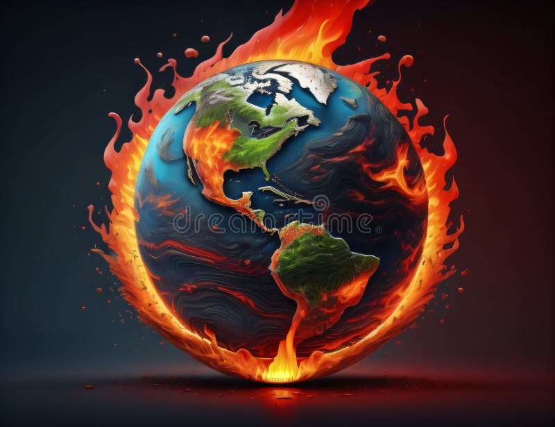 An Illustration of the Earth that is Getting Warmer Over Time Stock ...