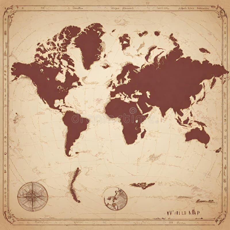 Globe Earth Illustration in Fantasy Style Stock Illustration ...