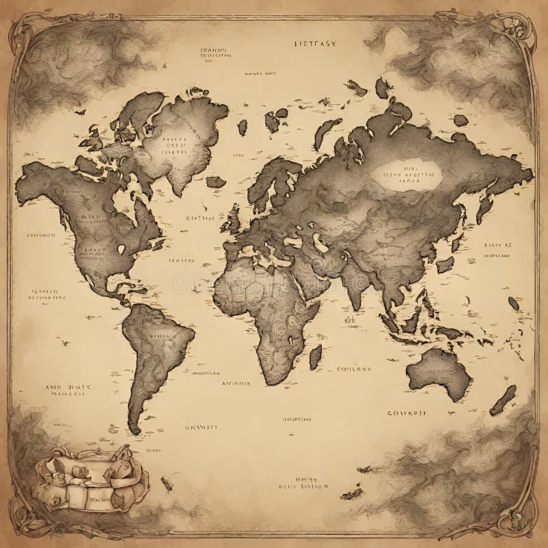 Globe Earth Illustration in Fantasy Style Stock Illustration ...
