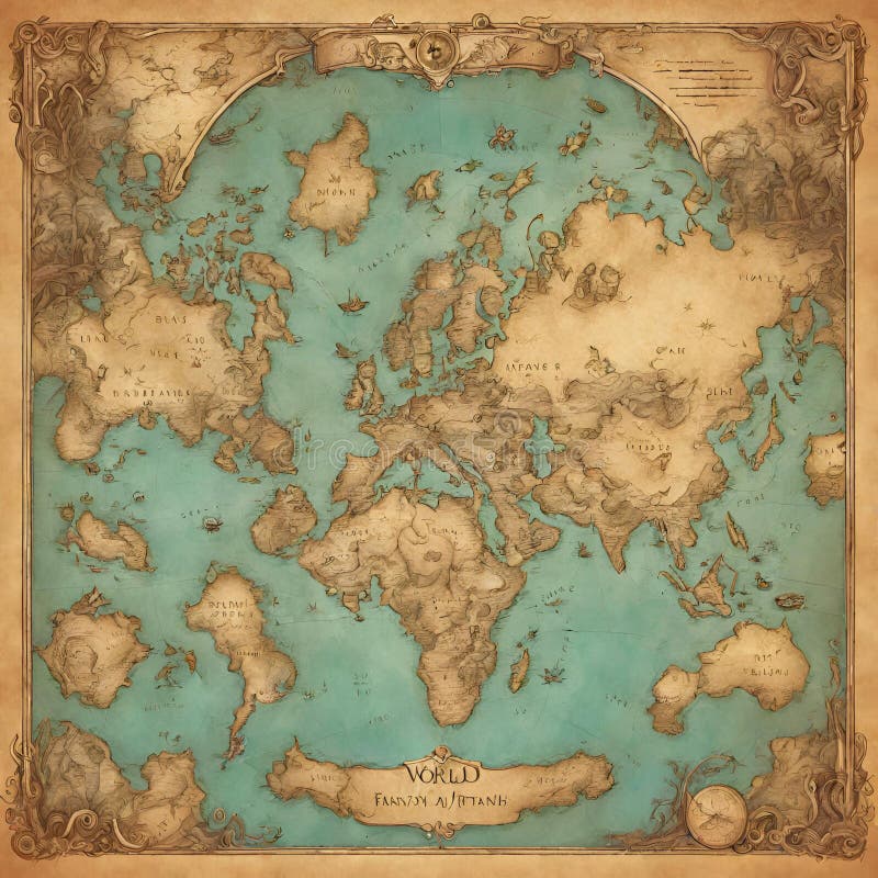 Globe Earth Illustration in Fantasy Style Stock Illustration ...