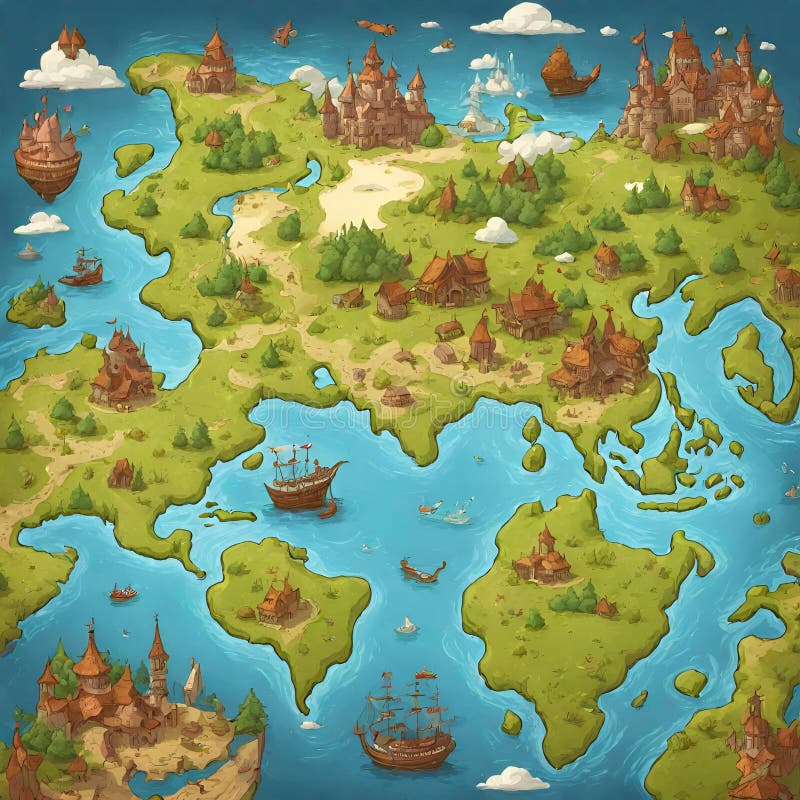 Globe Earth Illustration in Fantasy Style Stock Illustration ...