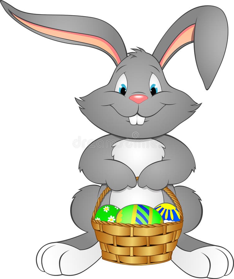 Cartoon Easter Bunny stock illustration. Illustration of flowers - 88878371