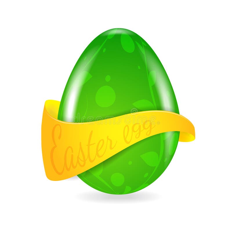 Easter Egg Emblem with Ribbon Stock Illustration - Illustration of ...