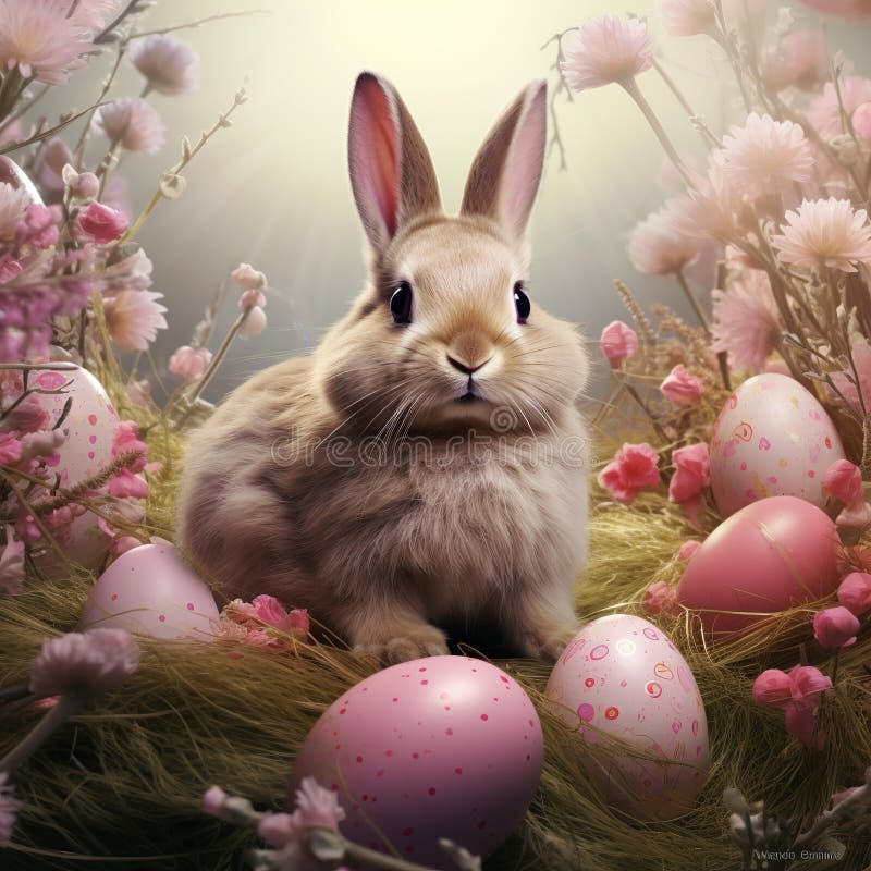 Illustration of Easter Greeting Background, Generative Ai Stock ...