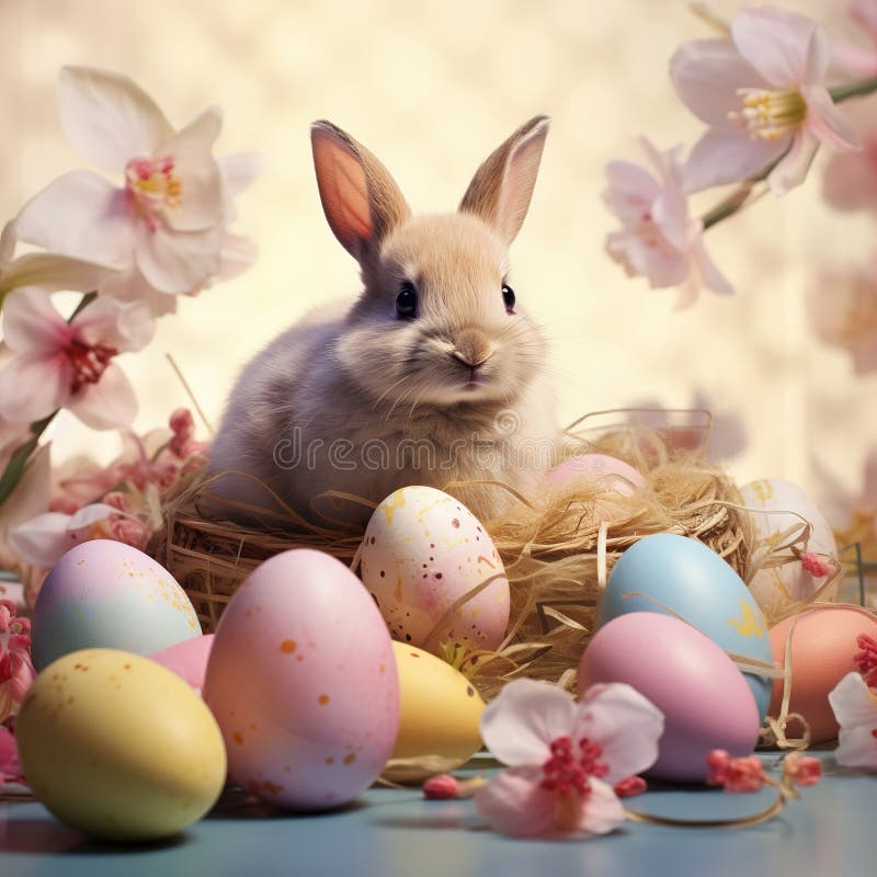 Illustration of Easter Greeting Background, Generative Ai Stock ...
