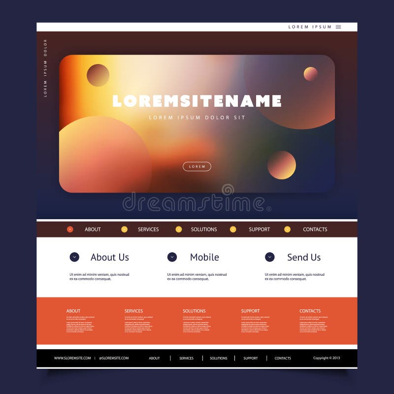 Colorful Website Template for Your Business with Abstract Header Design ...