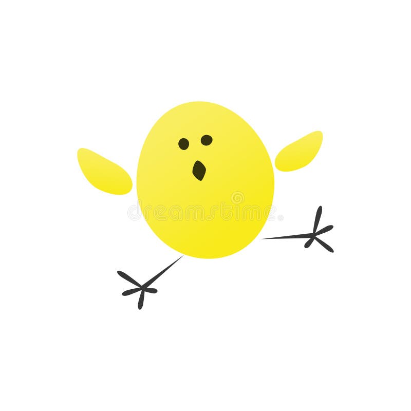 Funny Cute Jumping Yellow Baby Chick Isolated on White Background ...