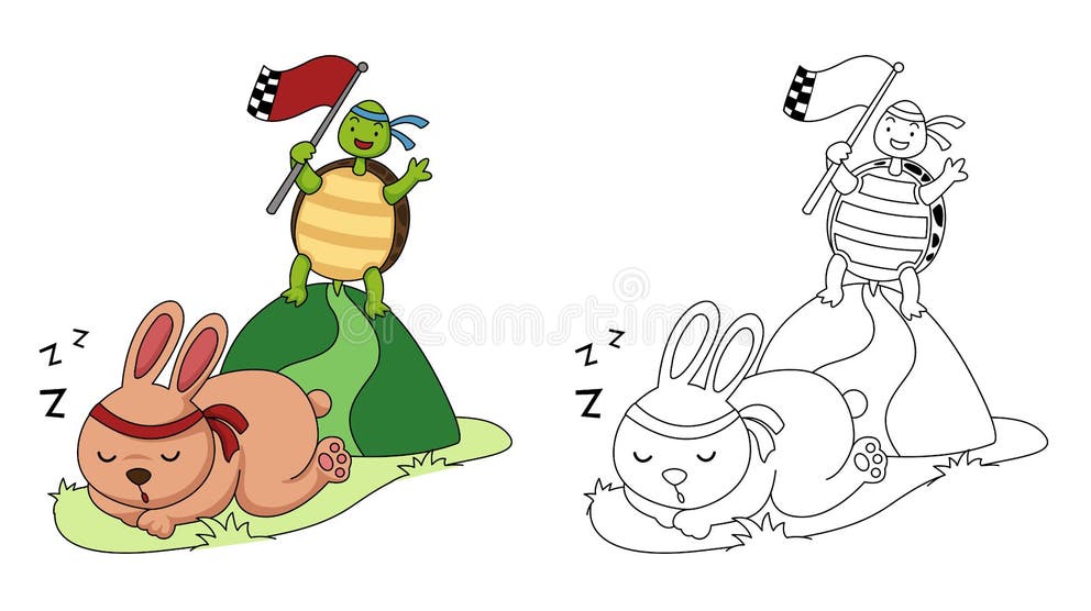 Turtle Rabbit Running Race Stock Illustrations – 27 Turtle Rabbit ...