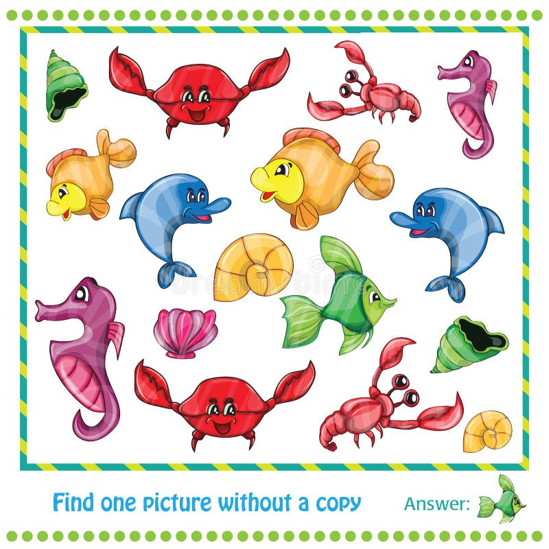 Illustration Educational Game for Children - Find Picture without Copy ...