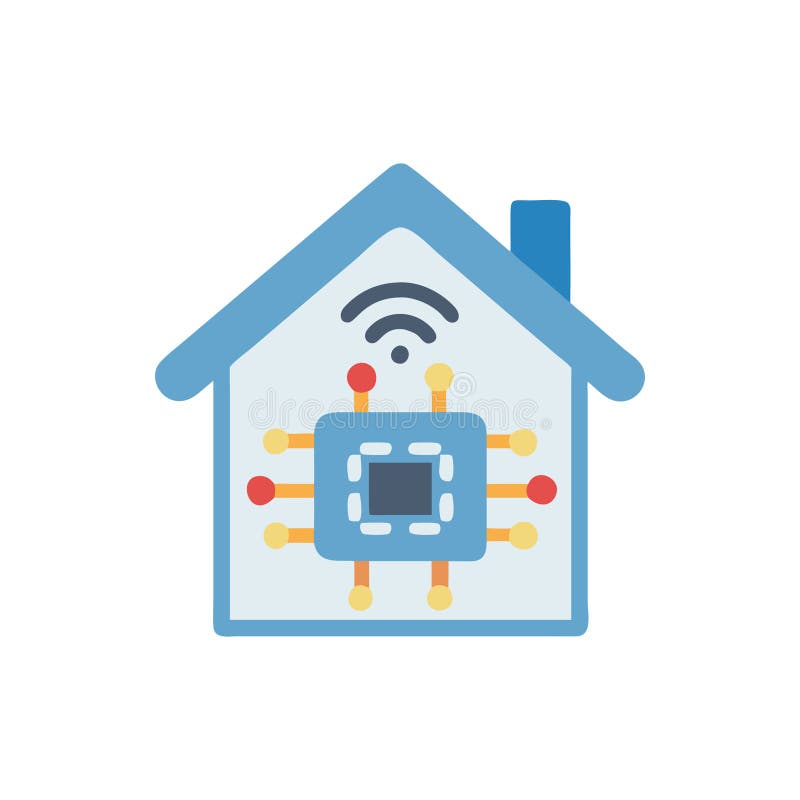 Efficient Smart Home Hub for Control Stock Illustration - Illustration ...