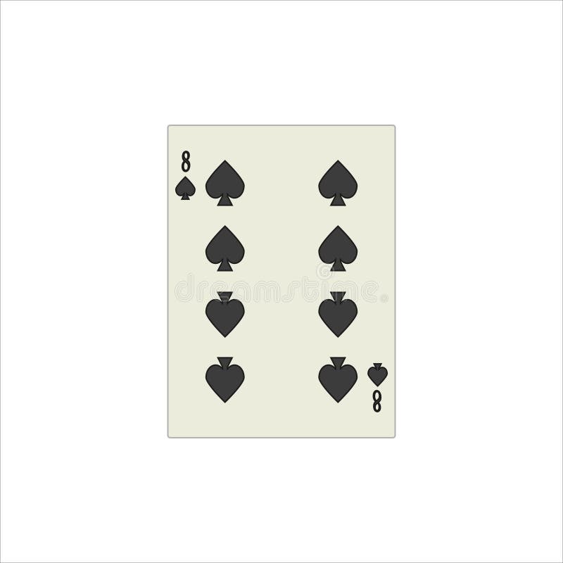 Eight of Spades Vintage Playing Card - Isolated on White Stock ...