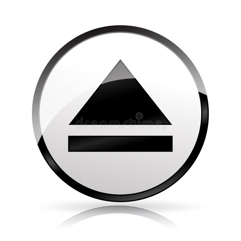 Eject Icon Vector Image Round 3d Button With Metal Frame Stock Vector