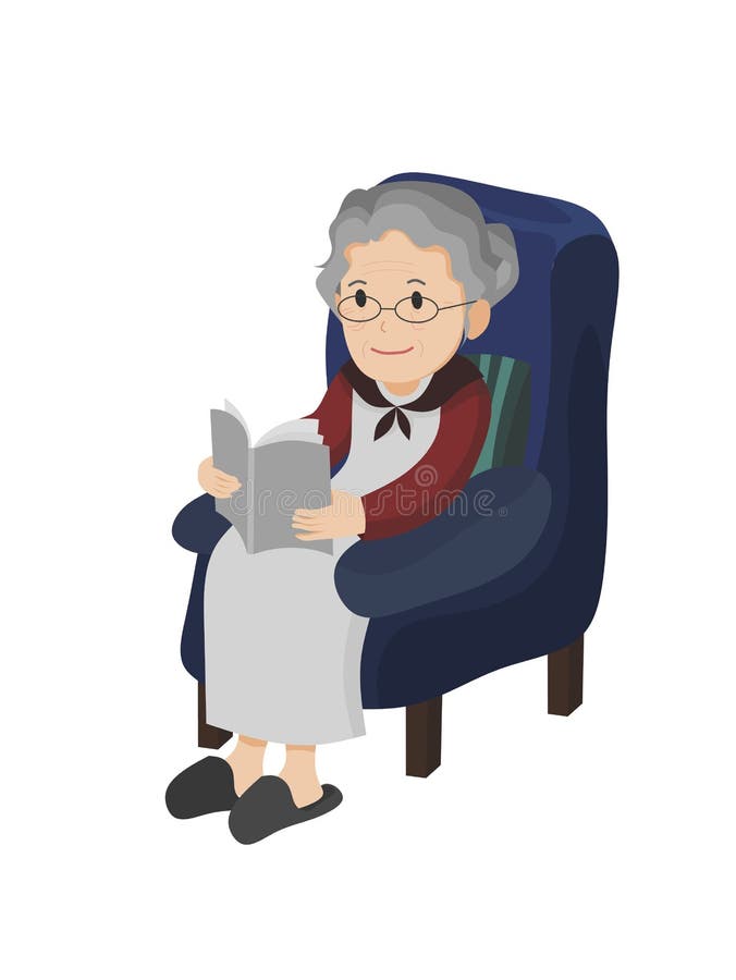 Older Woman Reading Book Stock Illustrations – 163 Older Woman Reading ...