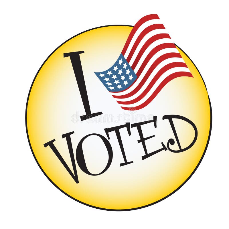 `I voted` button stock vector. Illustration of campaign - 130631463