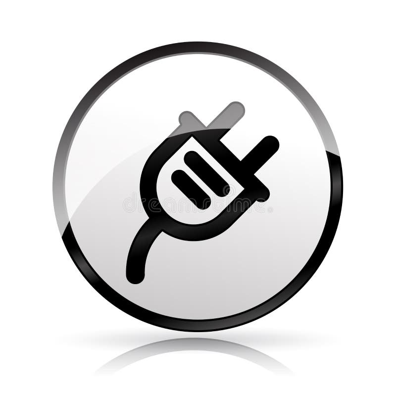 Electric Plug Icon on White Background Stock Vector - Illustration of ...