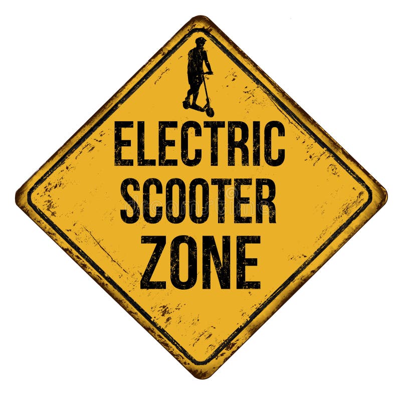 Illustration of an Electric Scooter Zone Sign Isolated on a White ...