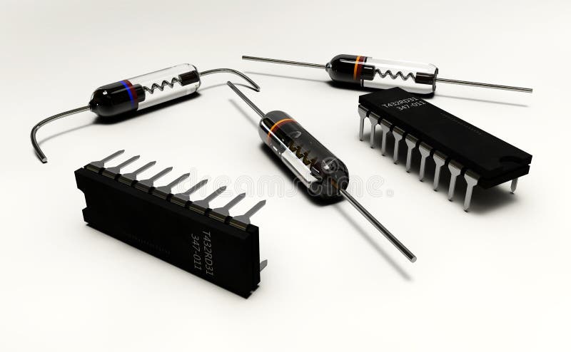 Illustration of Electrical Components on White Background Stock ...