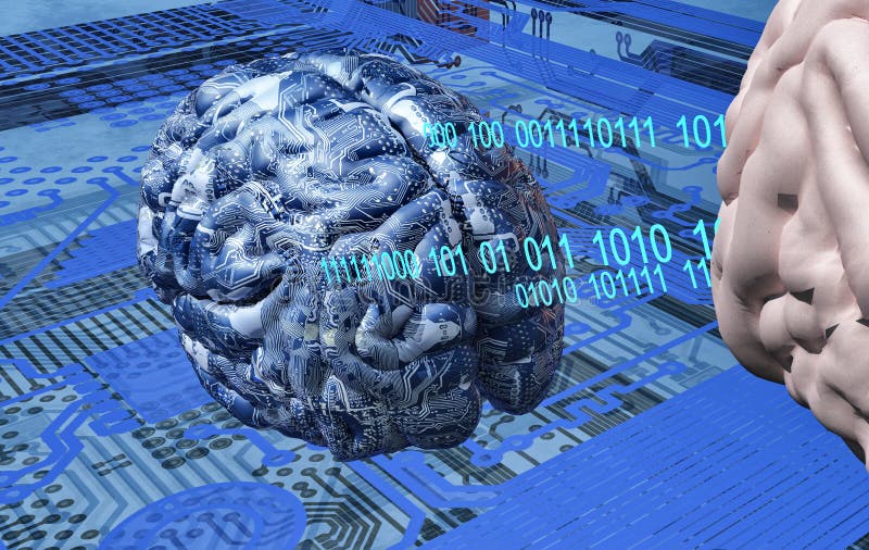 Illustration of Electronic Brain Stock Illustration - Illustration of ...