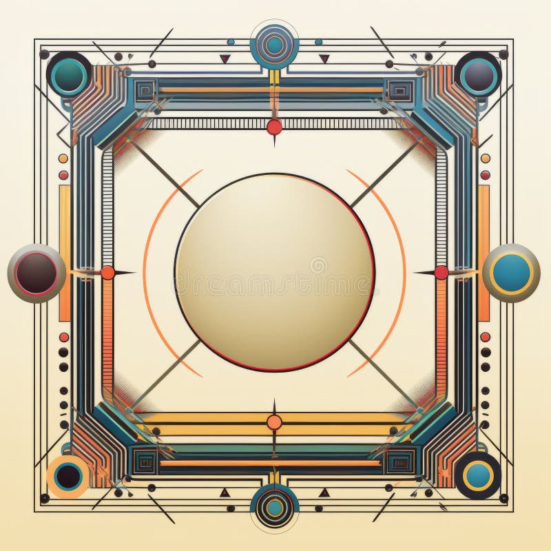 An Illustration of an Electronic Circuit Board with a Circle in the ...