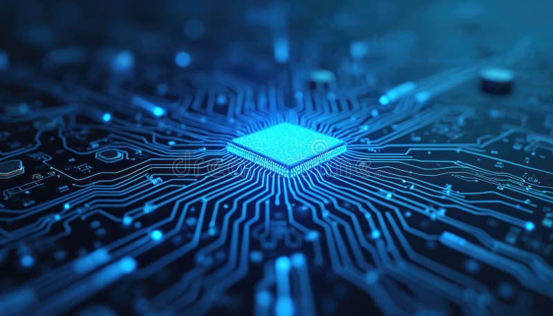 Illustration of Electronic Circuit Board Featuring Intricate ...