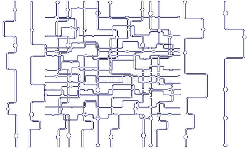 Illustration of Electronic Circuit Board Line Drawing Stock ...